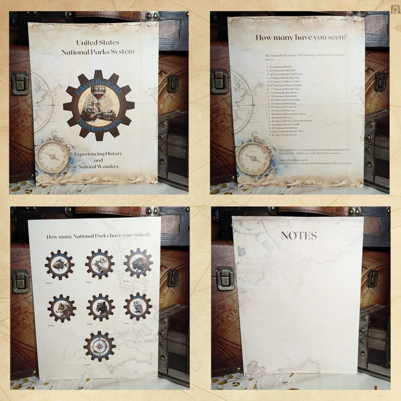 Entire National Park System Tracker / Log / Journal / Steampunk Style ...
