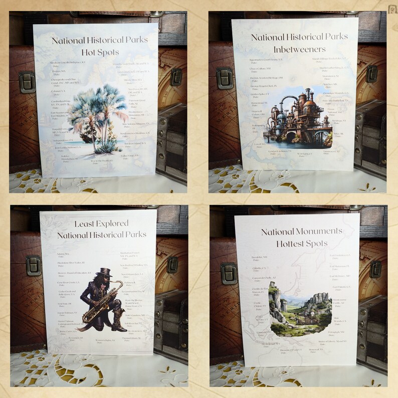 Entire National Park System Tracker / Log / Journal / Steampunk Style ...