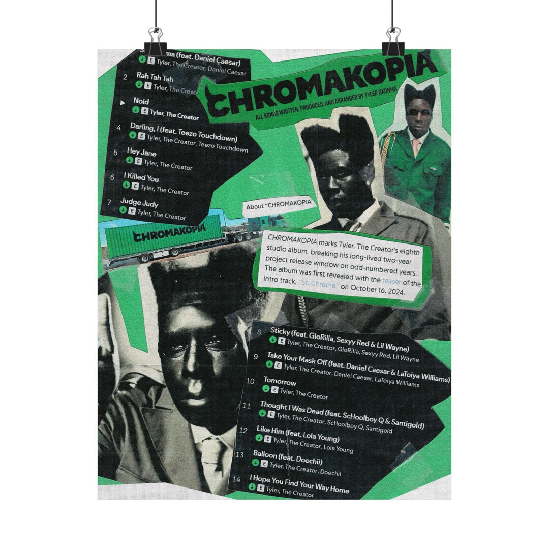Chromakopia Tyler the Creator Poster, Music Wall Art Print, Matte ...