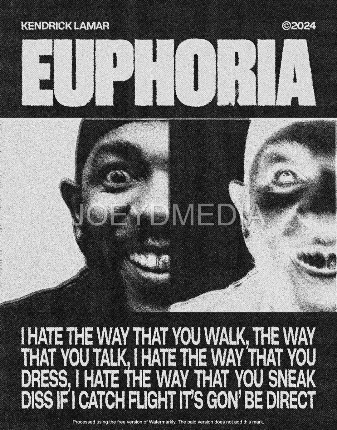Euphoria - Kendrick Lamar Poster Design, Wall Art, Poster, Room Decor ...