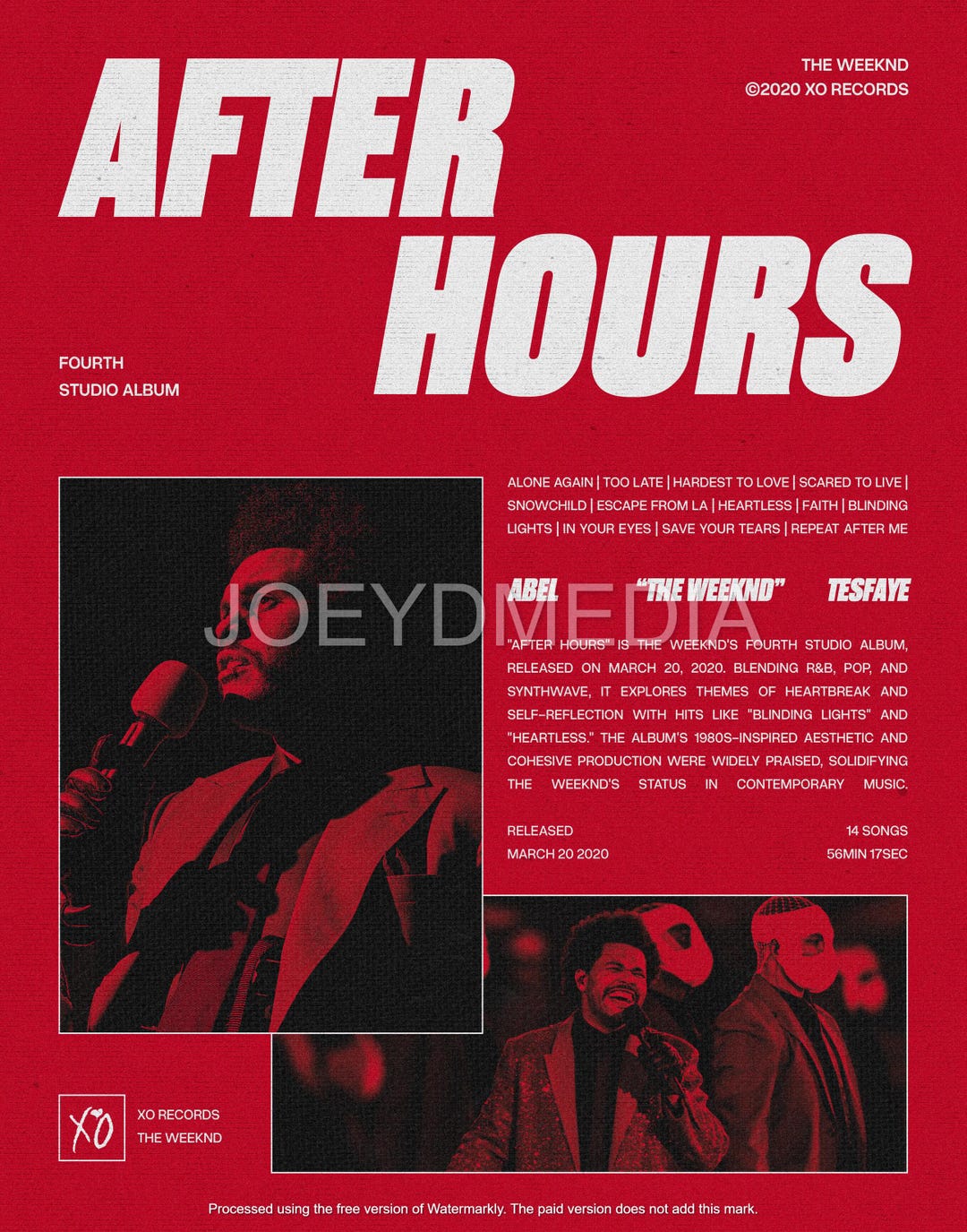 After Hours the Weeknd Poster, Wall Art, Room Decor, Hip Hop - Etsy