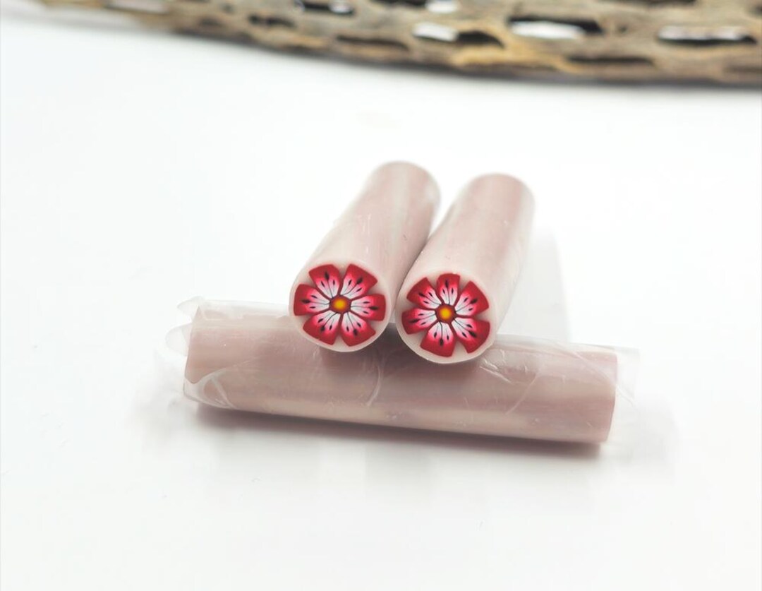 Polymer Clay "raw"red Flower Cane (kato Clay) - Etsy