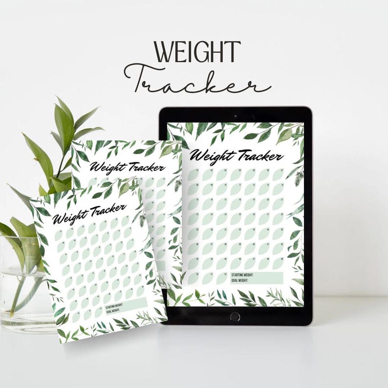 52-week Weight Loss Tracker | Printable Weight Tracker | Printable ...