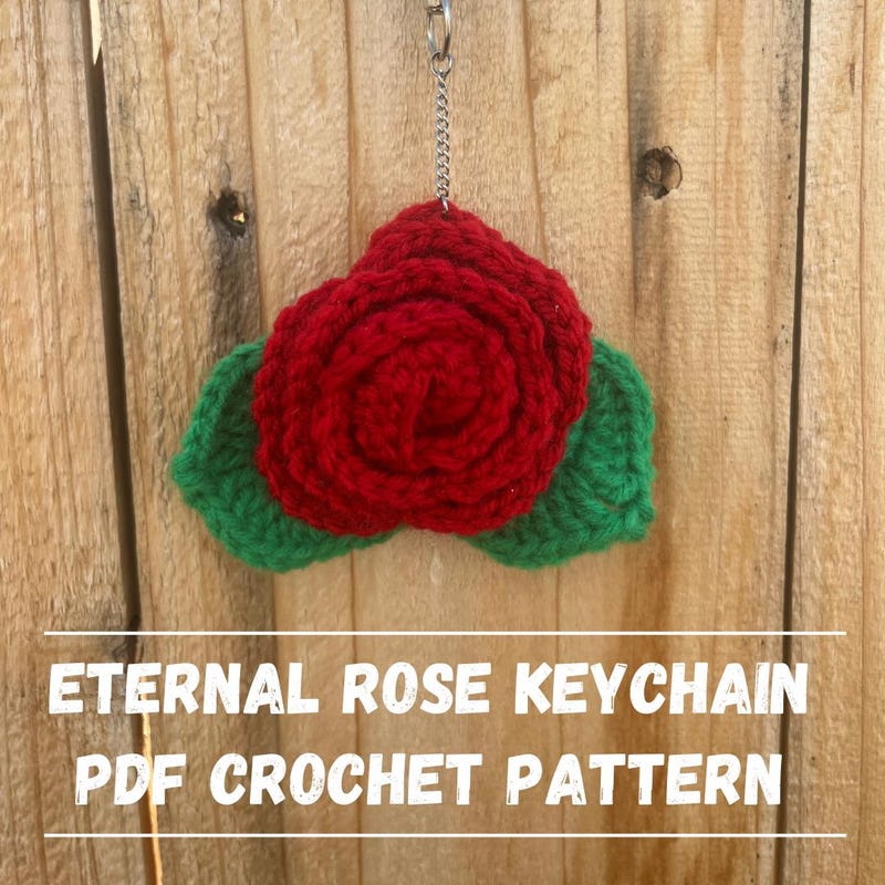 Floral Crocheted Key Fob - Etsy