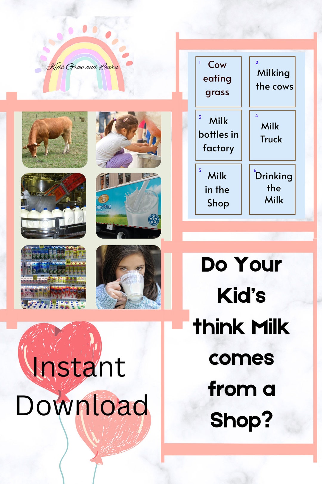 Preschool Activity, Sequence, and Matching Activity. where Does Milk ...
