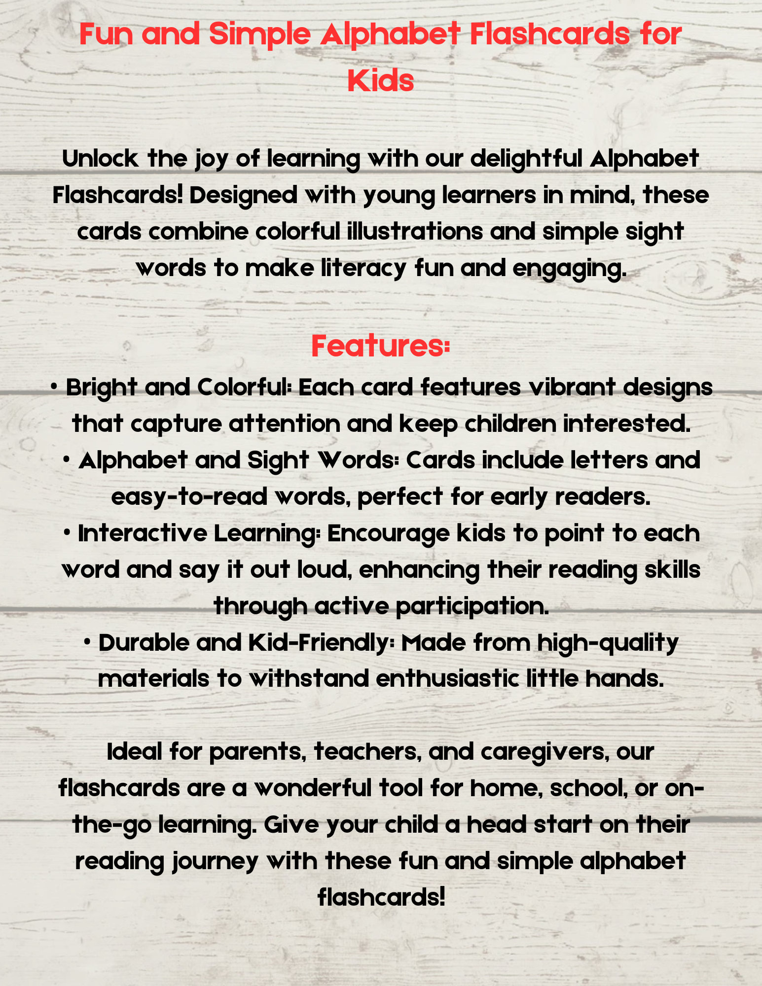 26 Word Cards Alphabet Early Learning Instant Download Fun Literacy ...