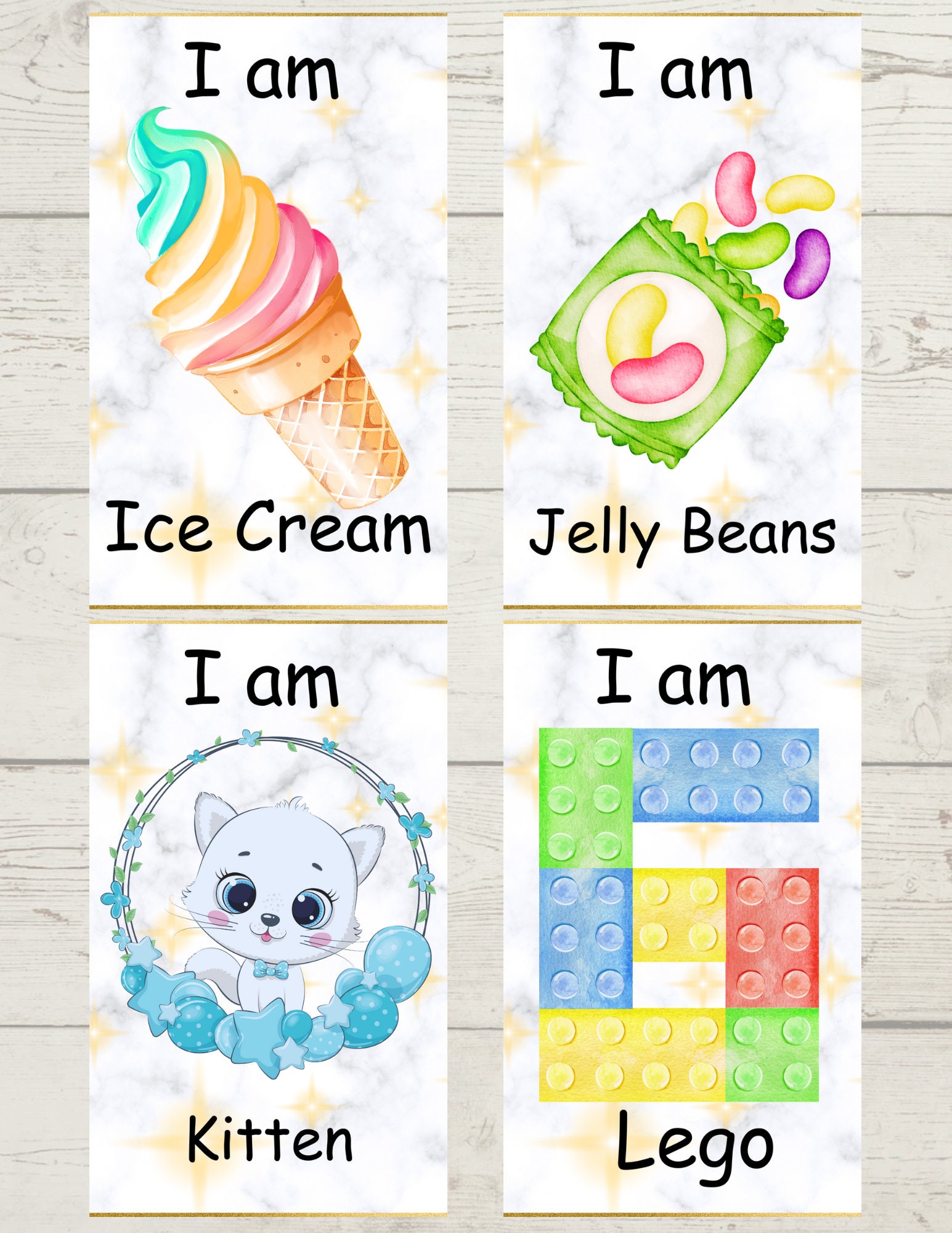 26 Word Cards Alphabet Early Learning Instant Download Fun Literacy ...