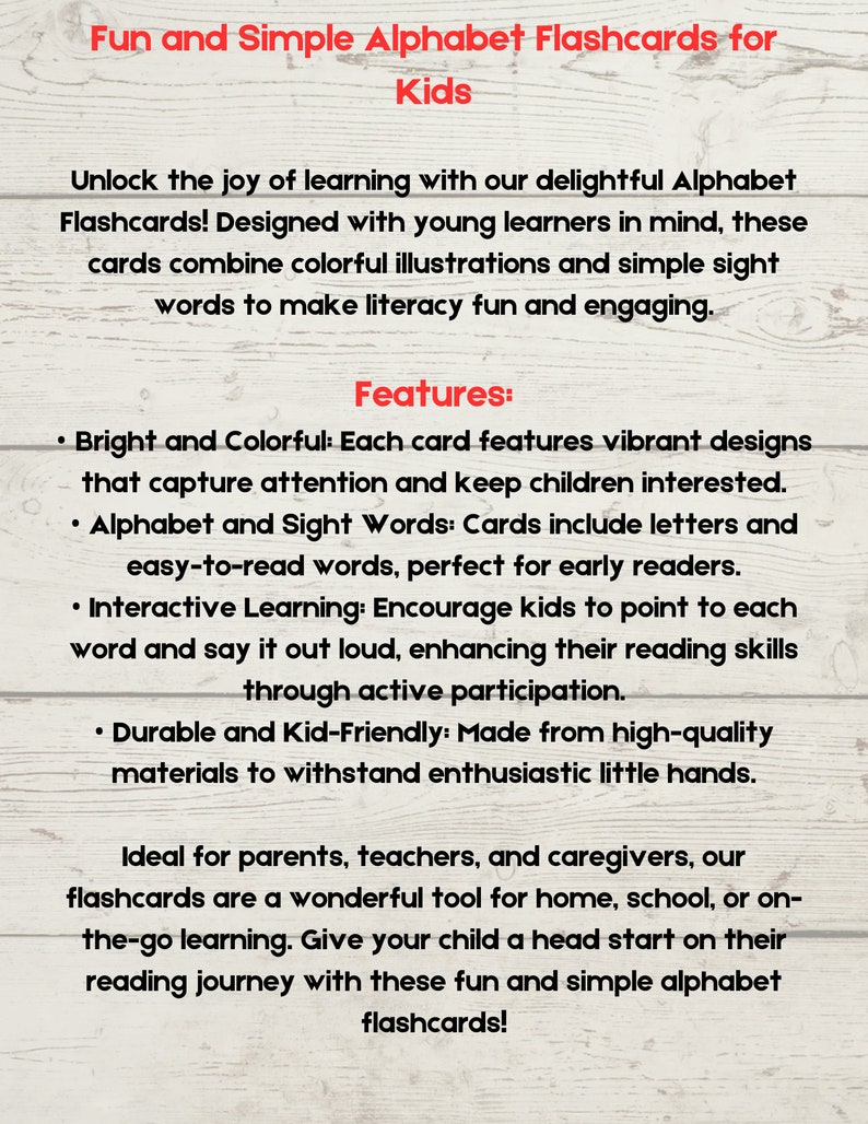 ABC Kids Flash Cards, Early Learning Years Alphabet Cards.enhance Early ...