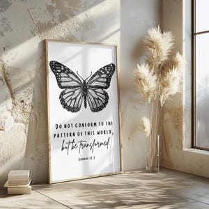 Butterfly Print Wall Art, Bible Verse Digital Download Printable ...