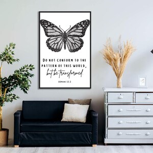 Butterfly Print Wall Art, Bible Verse Digital Download Printable ...
