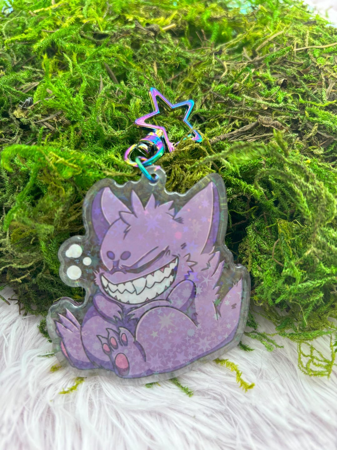 Gengar Pokemon Fanart Keychain - Etsy