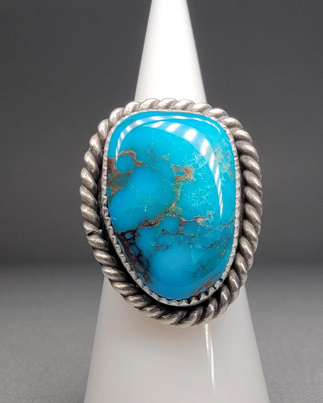 Bisbee Turquoise Ring - Classic Southwestern Ring - American Turquoise ...