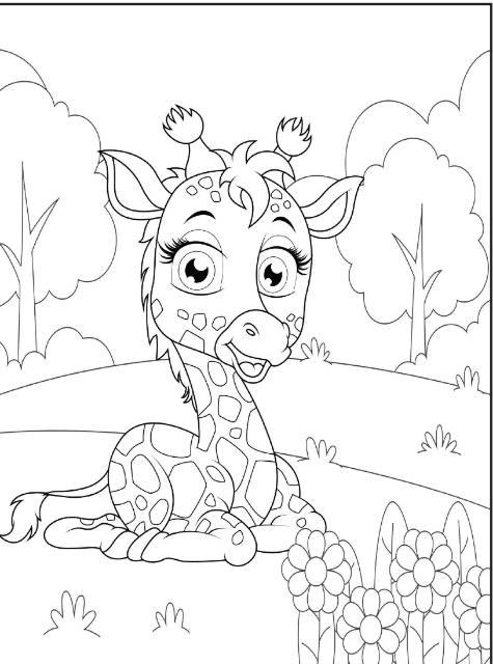 40 Page Coloring Book..digital Download. Animal Theme - Etsy