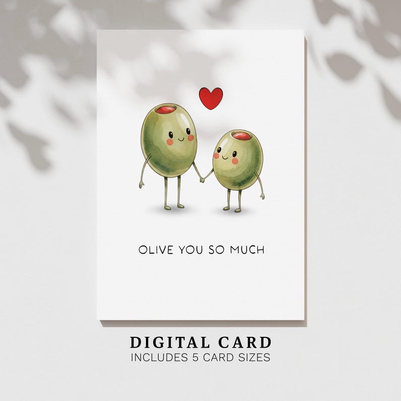 Olive You Card: Fun Printable Greeting Card (digital Download) - Etsy ...