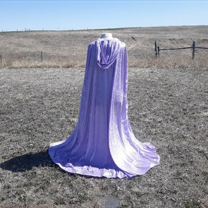 Purple Lilac Hooded Bridal Cloak Adult Halloween Costume Mardis Gras ...