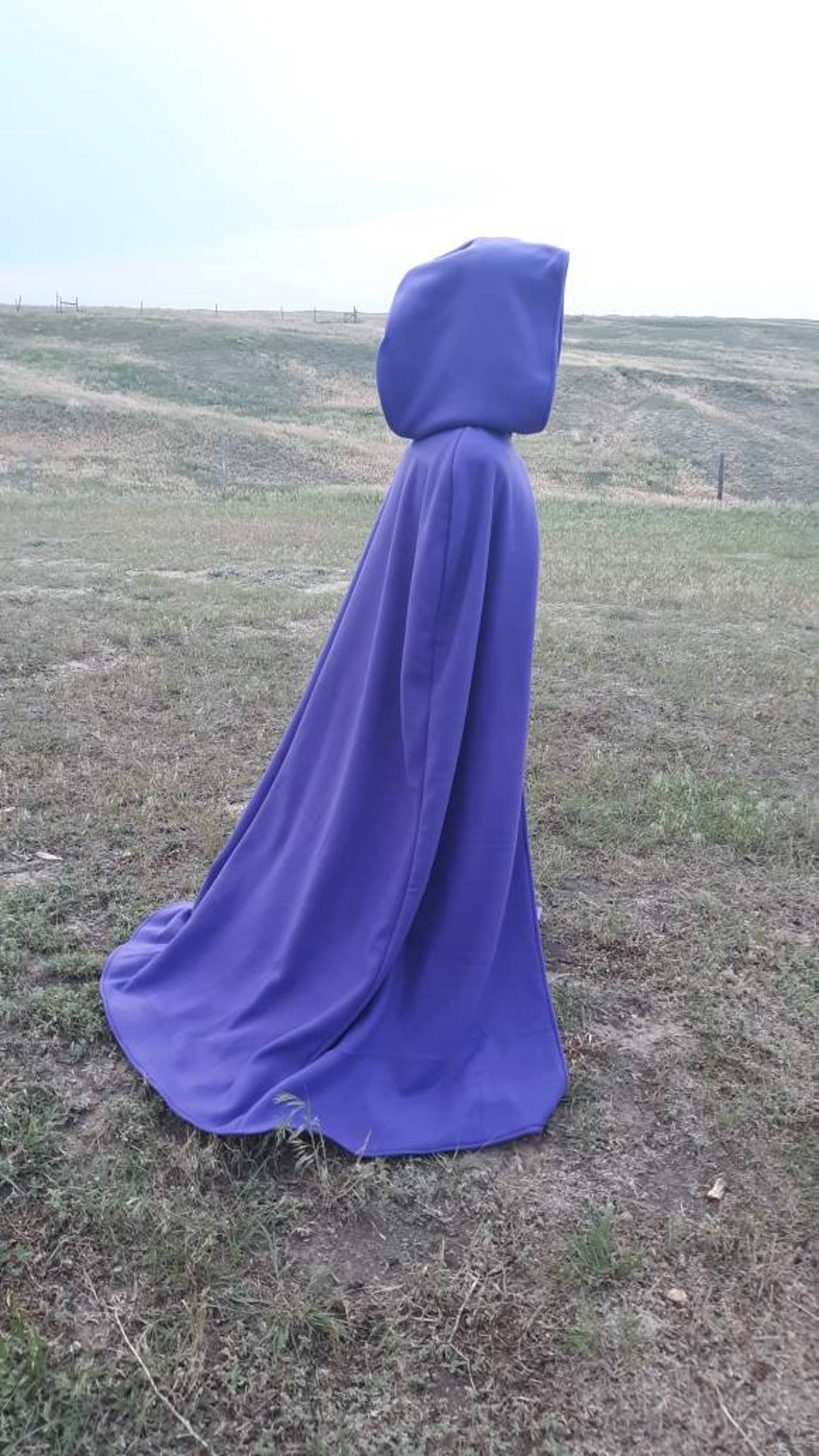 Purple Halloween Hooded Cloak Cape Fleece Hooded Renaissance - Etsy