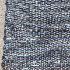 Rag Rug Handwoven Upcycled 25 X 24 Inches Primitive Farmhouse Cottage ...