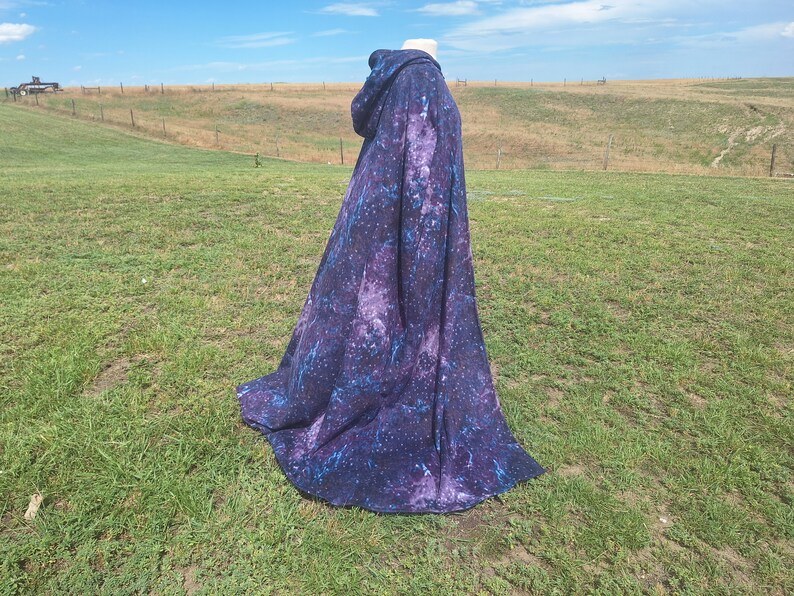 Purple Galaxy Fleece Hooded Cloak: Adult Halloween Costume - Etsy