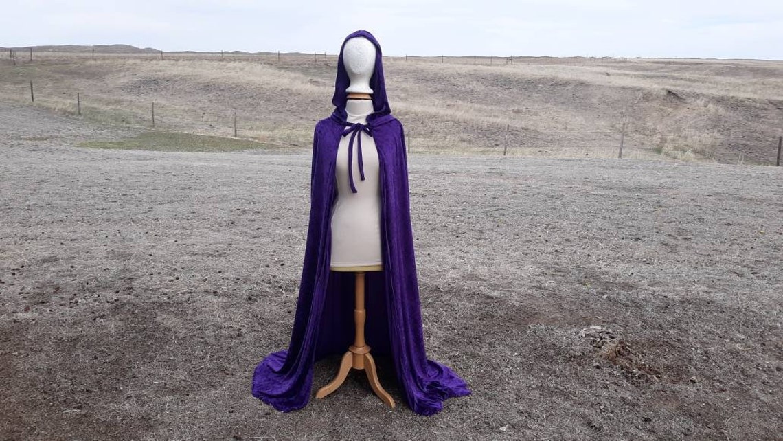 Purple Velvet Halloween Cloak Renaissance Costume Medieval | Etsy