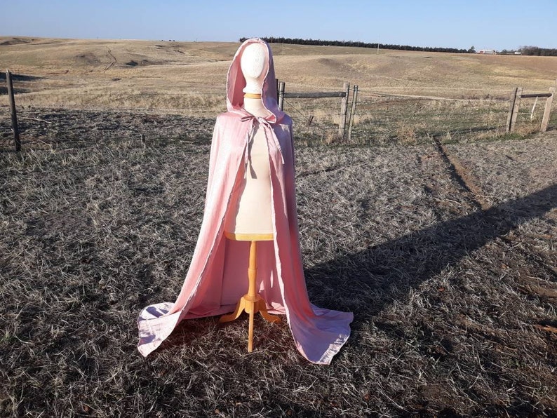 Dusty Pink Rose Satin Wedding Cloak Bridal Cape Handfasting - Etsy