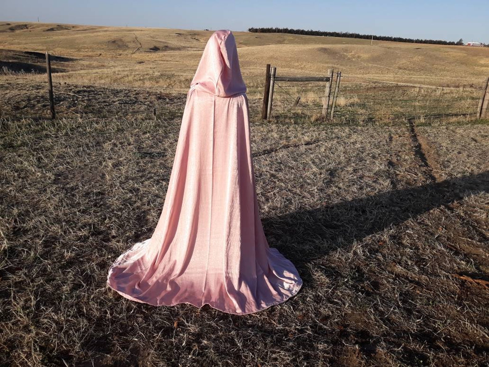 Dusty Pink Rose Satin Wedding Cloak Bridal Cape Handfasting - Etsy