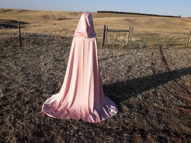 Dusty Pink Rose Satin Wedding Cloak Bridal Cape Handfasting - Etsy