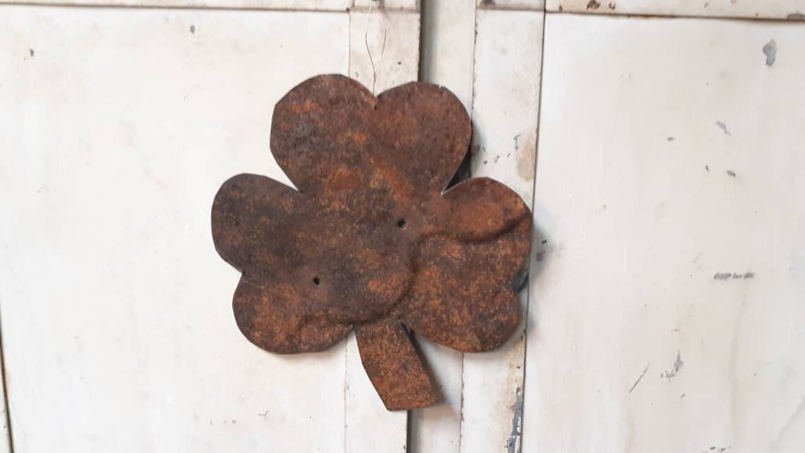 Shamrock Rusty Antique Tin Upcycled From Barn Roof Farmhouse | Etsy
