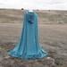 Teal Turquoise Cloak Hooded Halloween Cape Trick or Treat Medieval ...