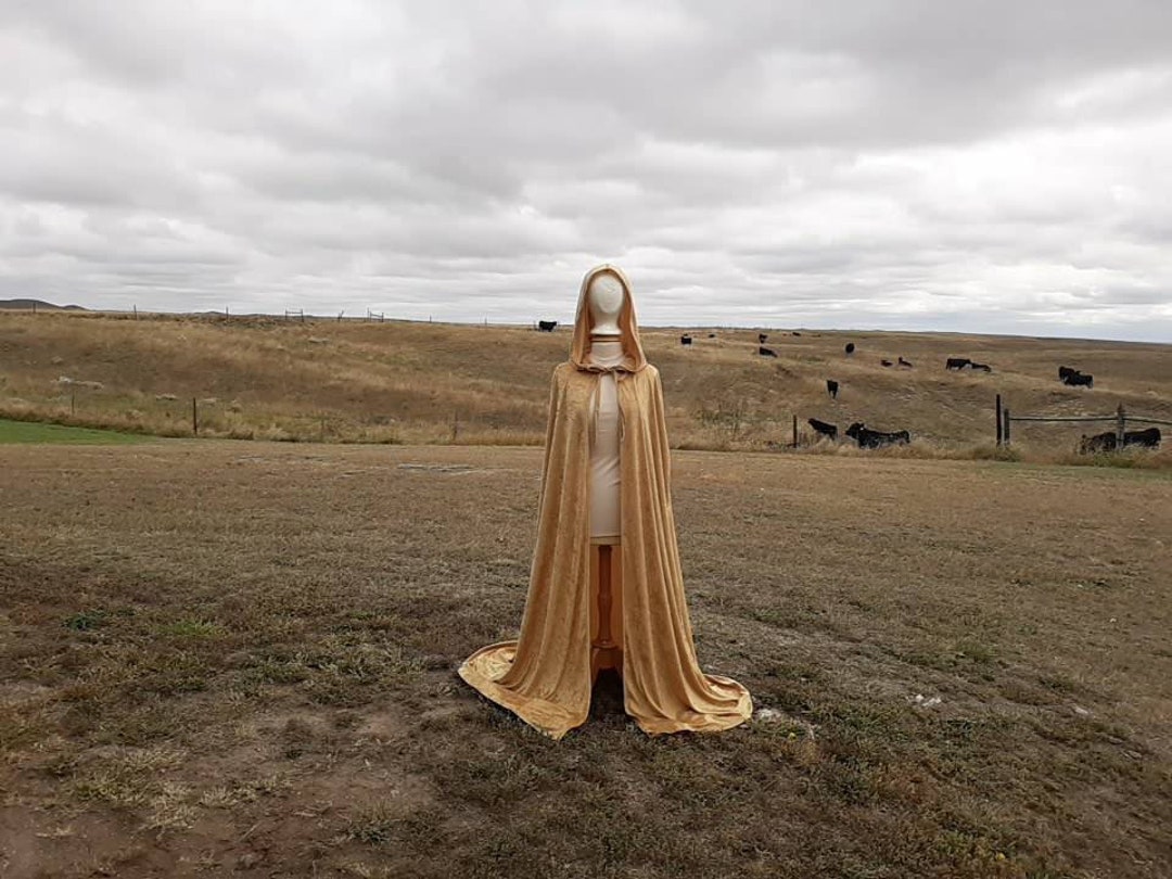 Gold Velvet Cloak Wedding Renaissance Festival Clothing Bridal Cape ...