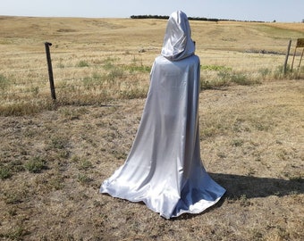 Silver Gray Velvet Cape Hooded Cloak Wedding Gothic - Etsy