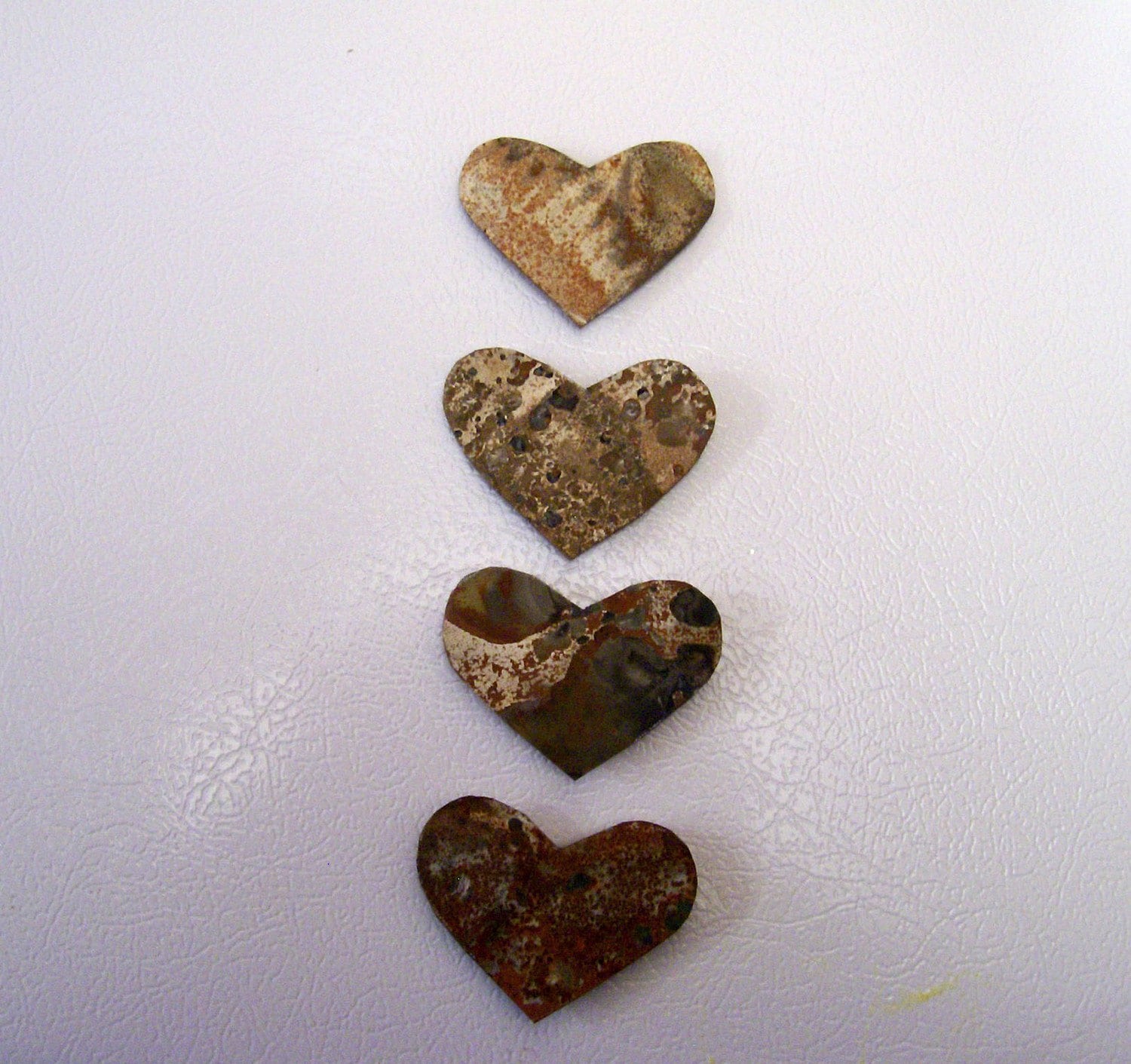 Heart Refrigerator Magnets Antique Tin Metal Set of 5 Created | Etsy