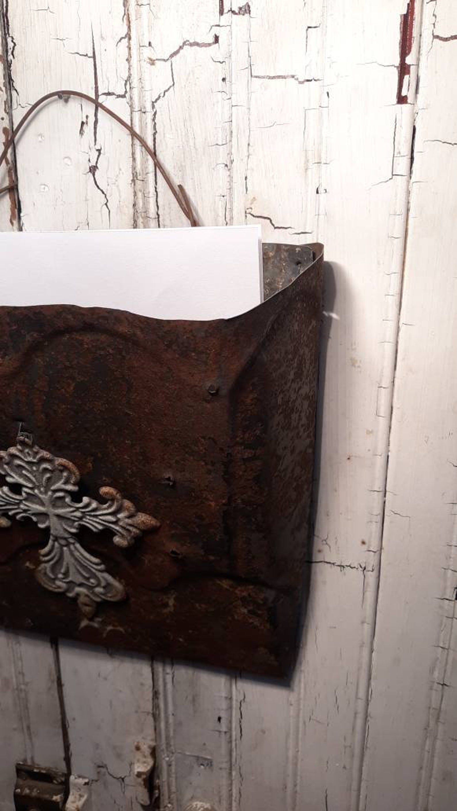 Rustic Tin Wall Pocket Antique Tin Upcycled From Barn Roof | Etsy