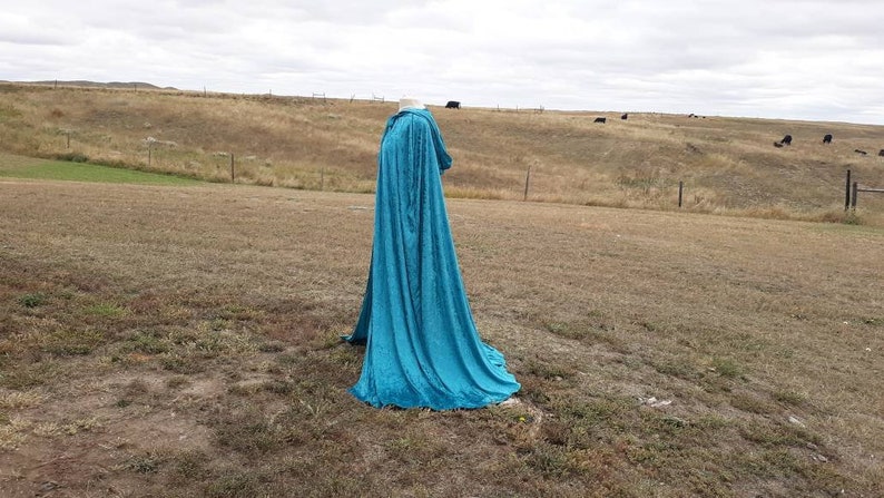 Teal Turquoise Cloak Hooded Halloween Cape Trick or Treat | Etsy