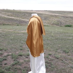 Gold Satin Hooded Bridal Cloak Wedding Cape Cleopatra Halloween ...