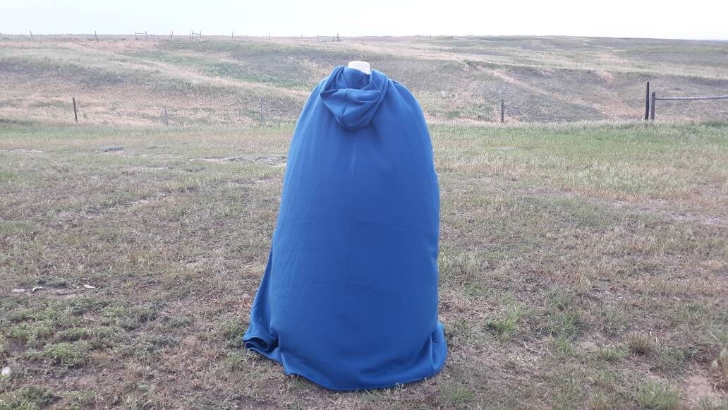 Teal Blue Bridal Hooded Cloak Fleece Hooded Renaissance | Etsy