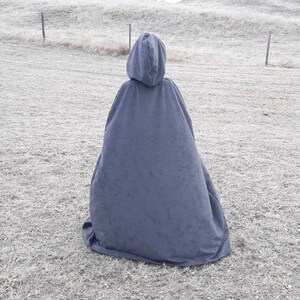 Gray Hooded Cloak Halloween Costume Wedding Cape Gray Faux Suede ...