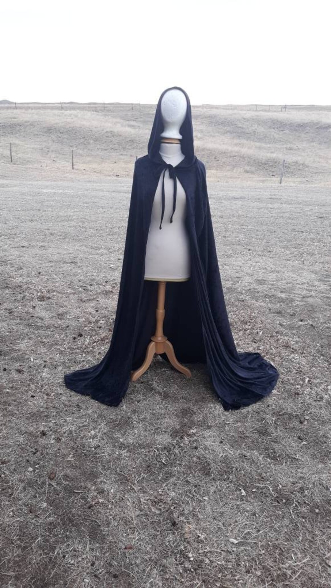 Black Halloween Hooded Cape Gothic Witch Velvet Cloak Costume - Etsy