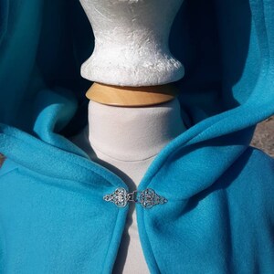 Turquoise Teal Fleece Capelet Hooded Cloak Adult Clothing Shrug ...