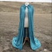 Teal Turquoise Cloak Hooded Halloween Cape Trick or Treat Medieval ...
