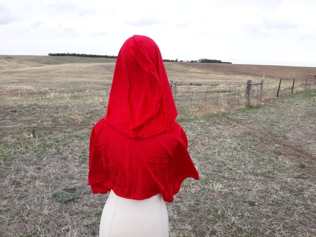Red Velvet Halloween Capelet Wedding Cloak Renaissance Festival Costume ...