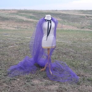 Purple Violet Cape Halloween Costume Hooded Cloak Renaissance Medieval ...
