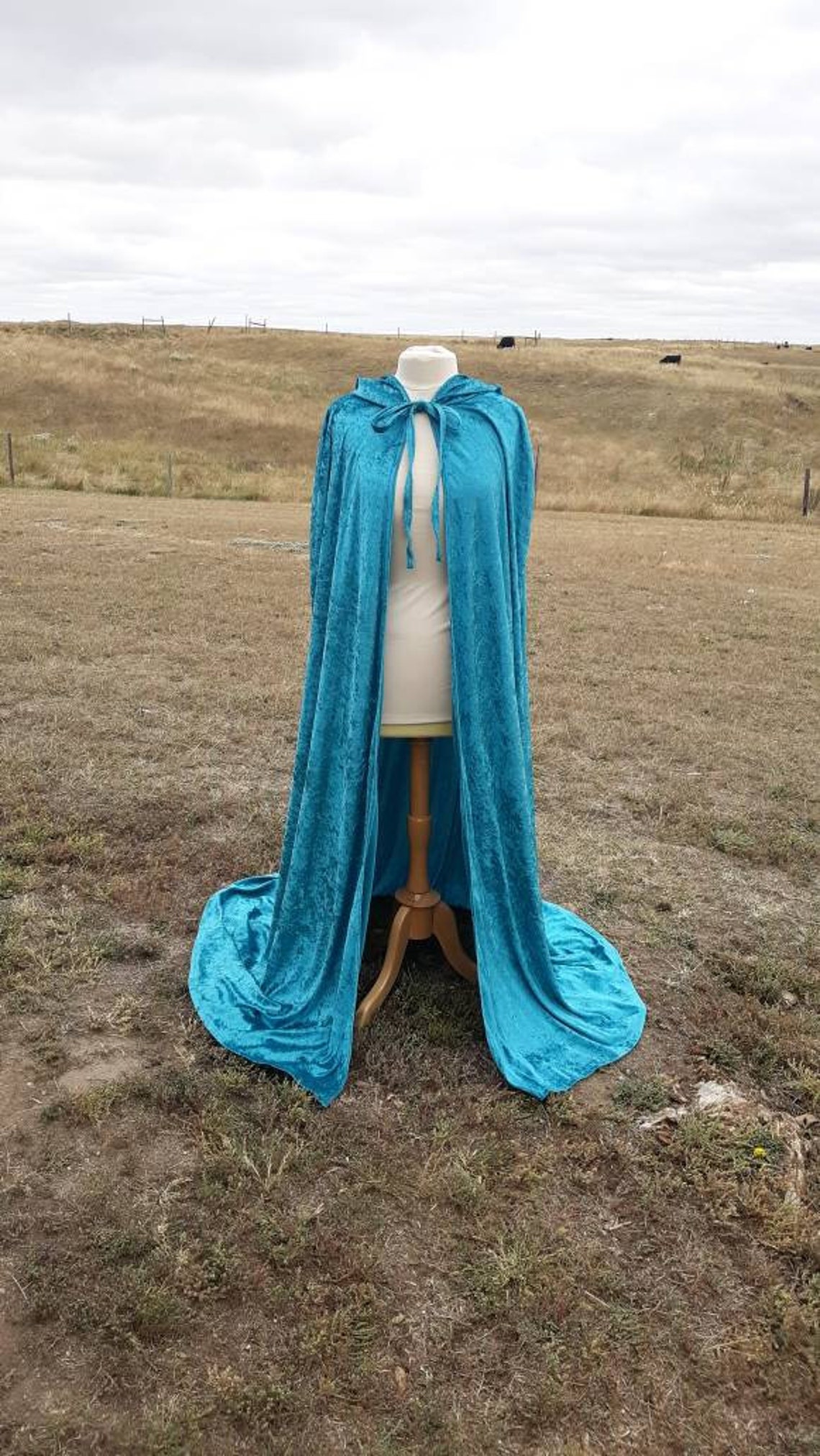 Teal Turquoise Cloak Hooded Halloween Cape Trick or Treat | Etsy