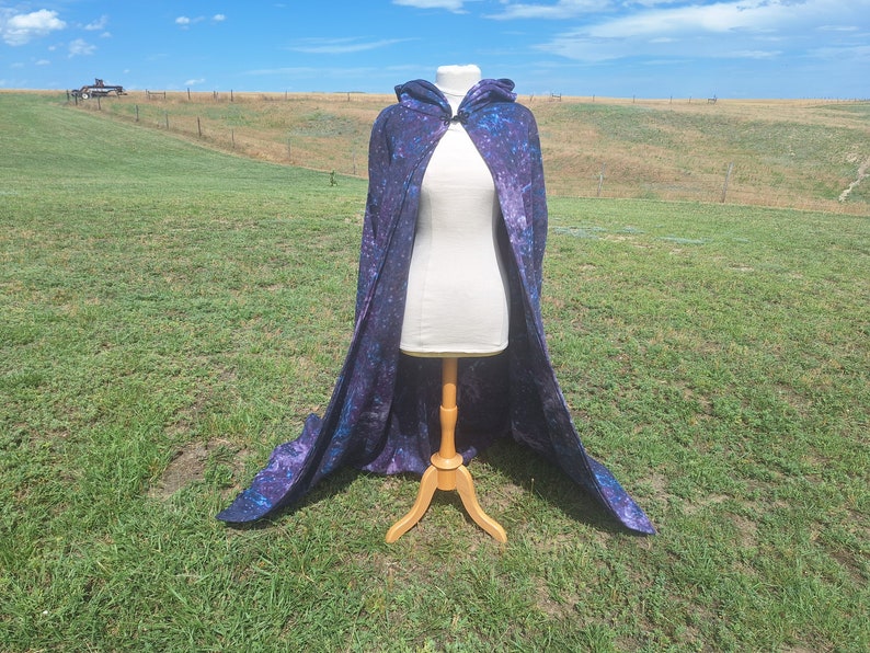 Purple Galaxy Fleece Hooded Cloak: Adult Halloween Costume - Etsy