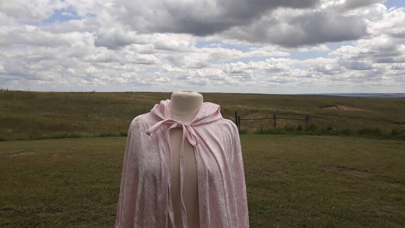 Pink Cloak Hooded Cape Velvet Renaissance Medieval Halloween | Etsy