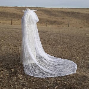 White Lace Cape Hooded White Wedding Cloak Bridal Cape | Etsy