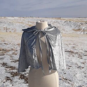 Silver Grey Capelet Hooded Wedding Cloak Adult Clothing Shrug - Etsy