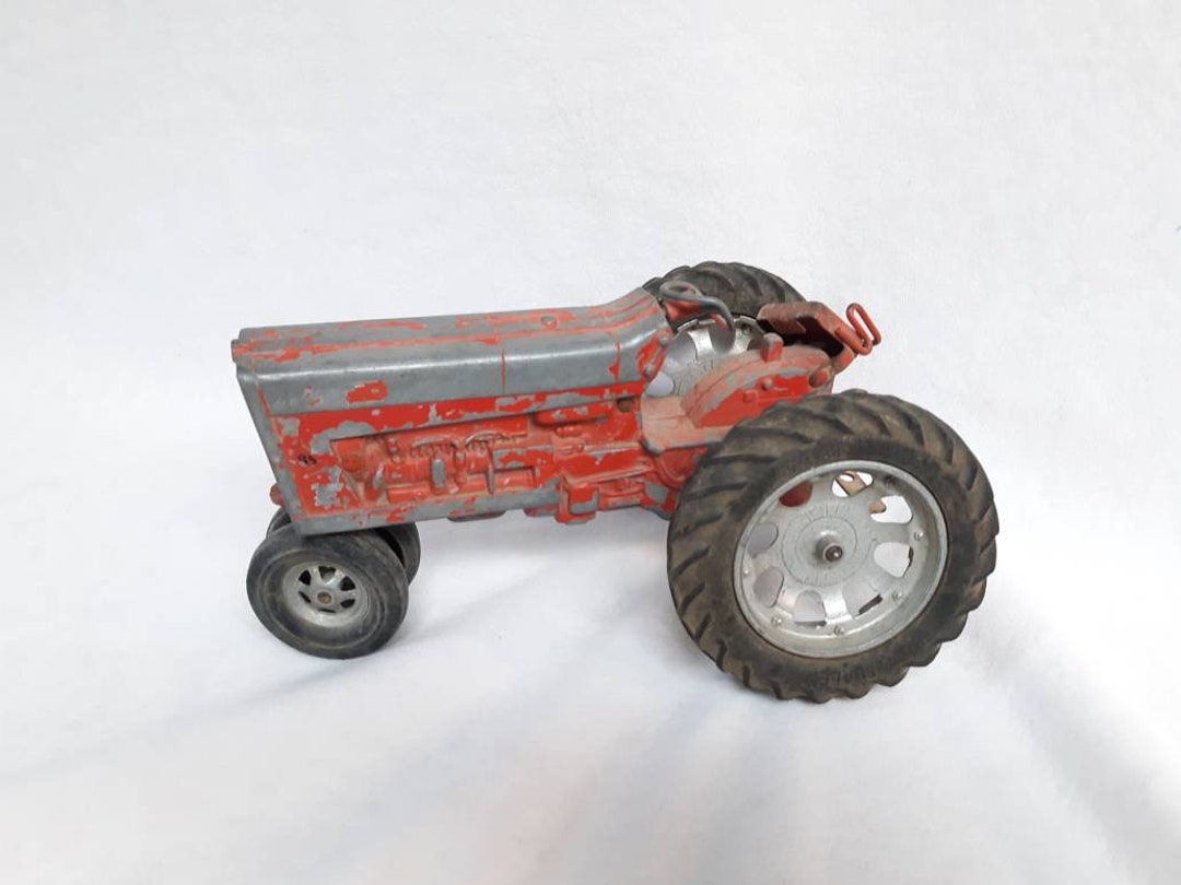 Antique Toy Tractor 1950's Truscale USA Kiddie Toy Red Vintage Tractor ...