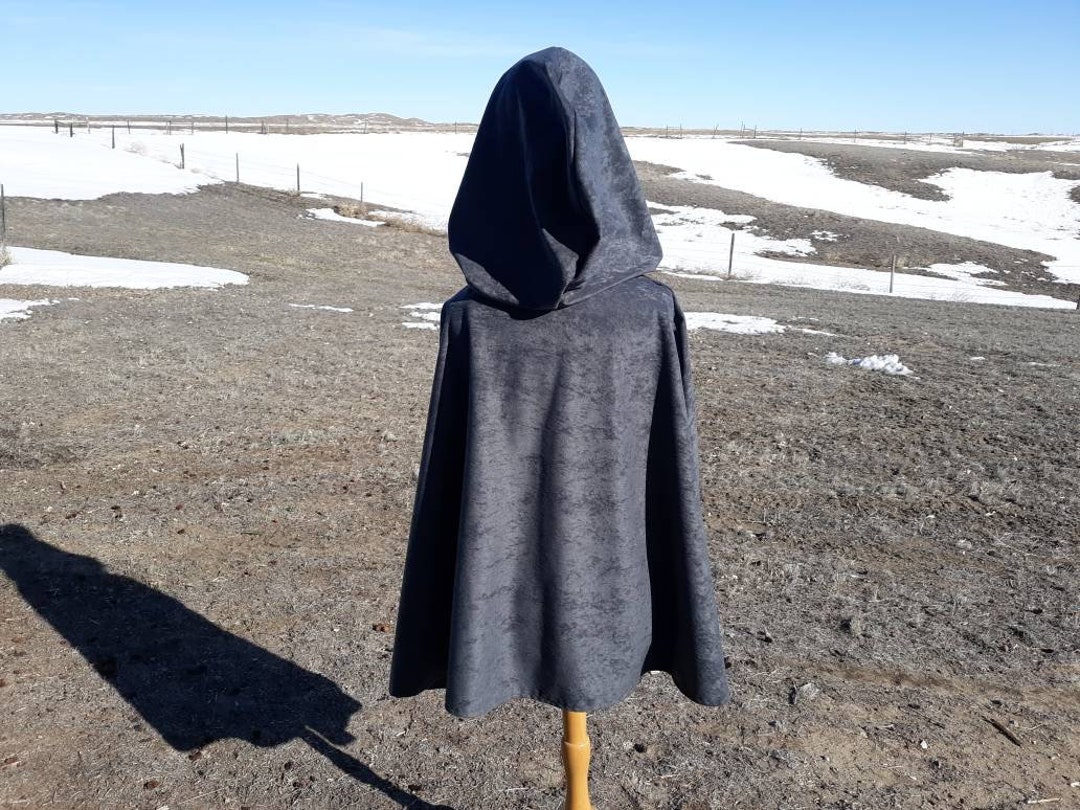 Gray Cape Halloween Costume Hooded Cloak Everyday Cape Grey Adult ...