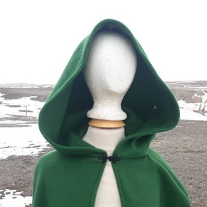 Green Fleece Halloween Hooded Cloak Adult Clothing Bridal Shrug ...