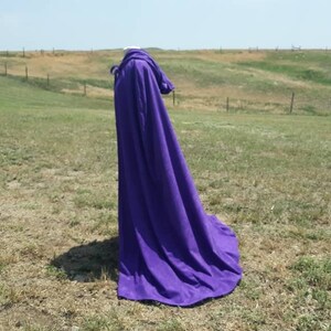 Violet Purple Halloween Hooded Cloak Renaissance Clothing Medieval ...